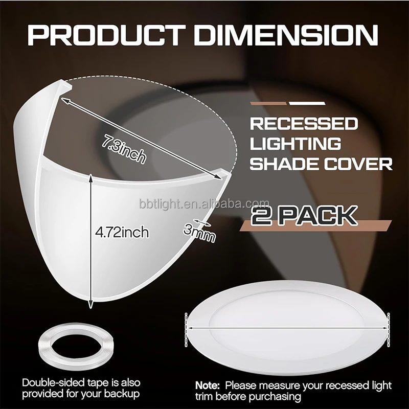 2 Pack 6 Inch Recessed Light Cover Easy Install Plastic Can Light ...