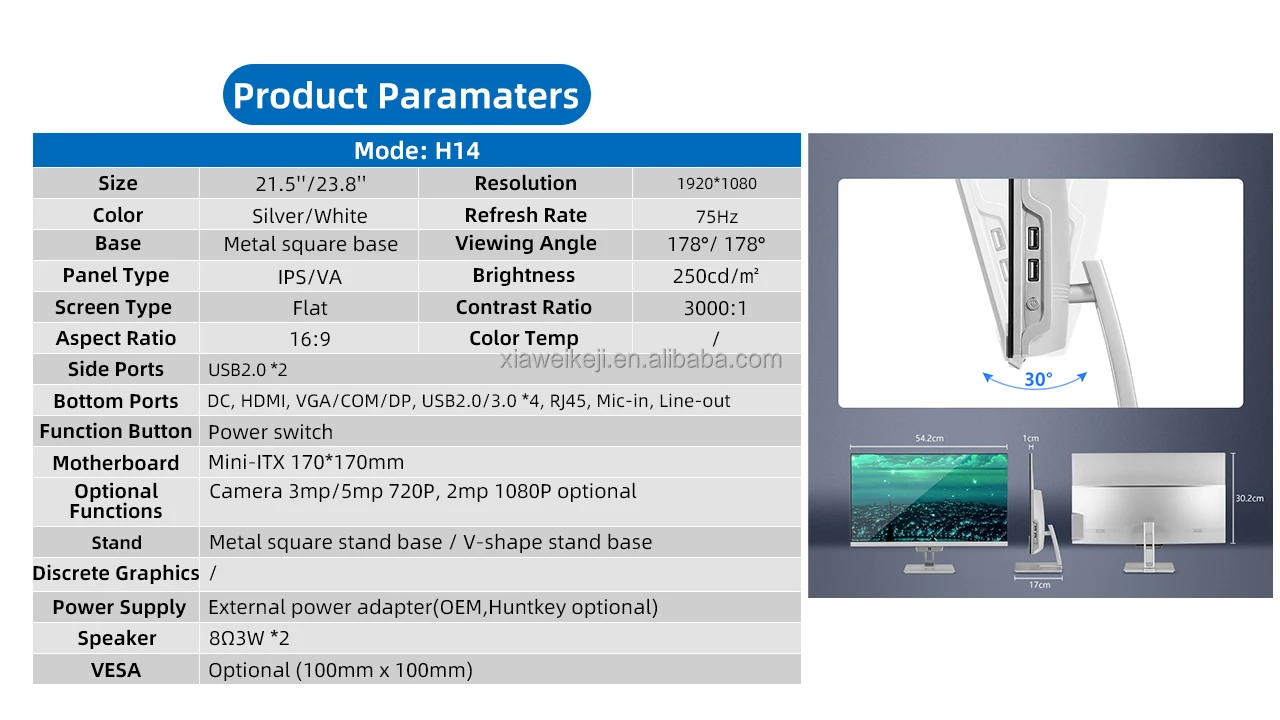 24 27inch Desktop All In One Pc Pc Gen I3 I5 I7 Computer Hardware & Software Business Aio Pc ...