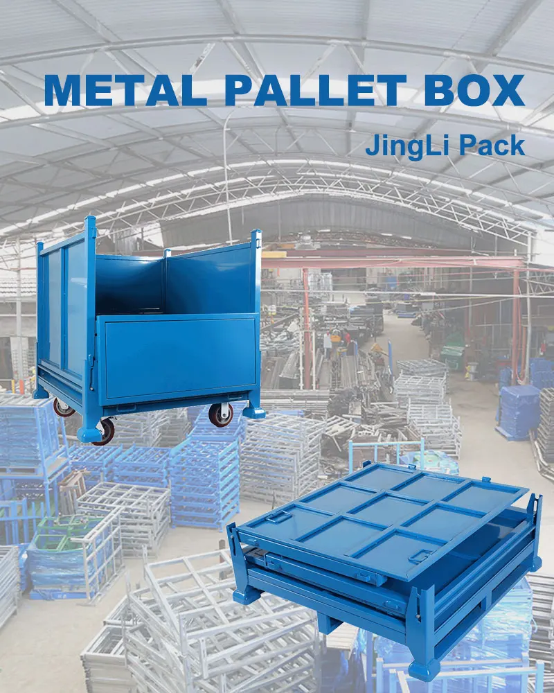 Industrial Metal Storage Cage Stackable Warehouse Turnover Boxes With ...
