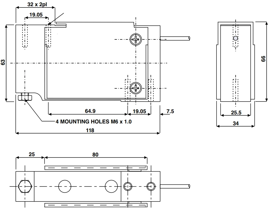 Tedea Huntleigh 1010 50kg Single Point Load Cell Can Be Installed ...