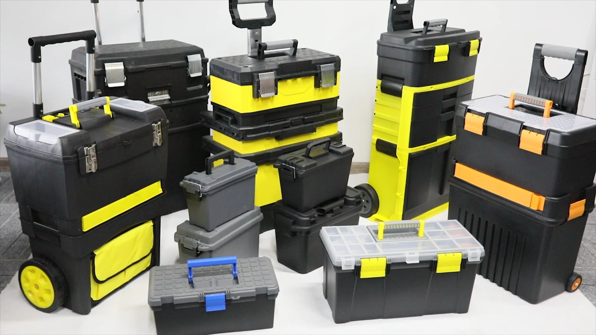 Heavy Duty Hard Plastic Case Storage Tool Box Cart Drawer Stackable ...