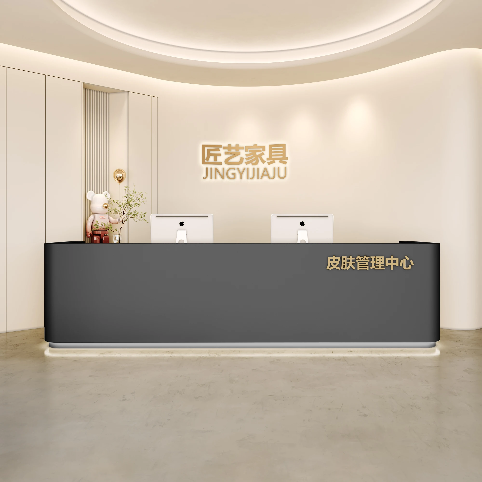 Small Mini Reception Desk Black Salon Traditional Style Reception ...