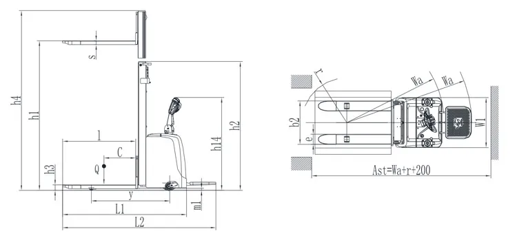 4m Lifting Crane Full Electric Pallet Stacker Electromechanical Stacker ...