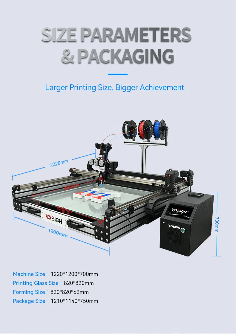 Illuminated 3D Sign Printer - Multicolor Industrial FDM