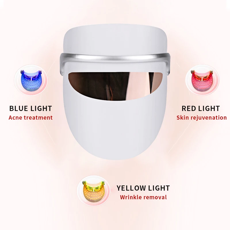 Wireless Led Mask Light Therapy 7 Color Facial Mask Skin Care Led Face ...