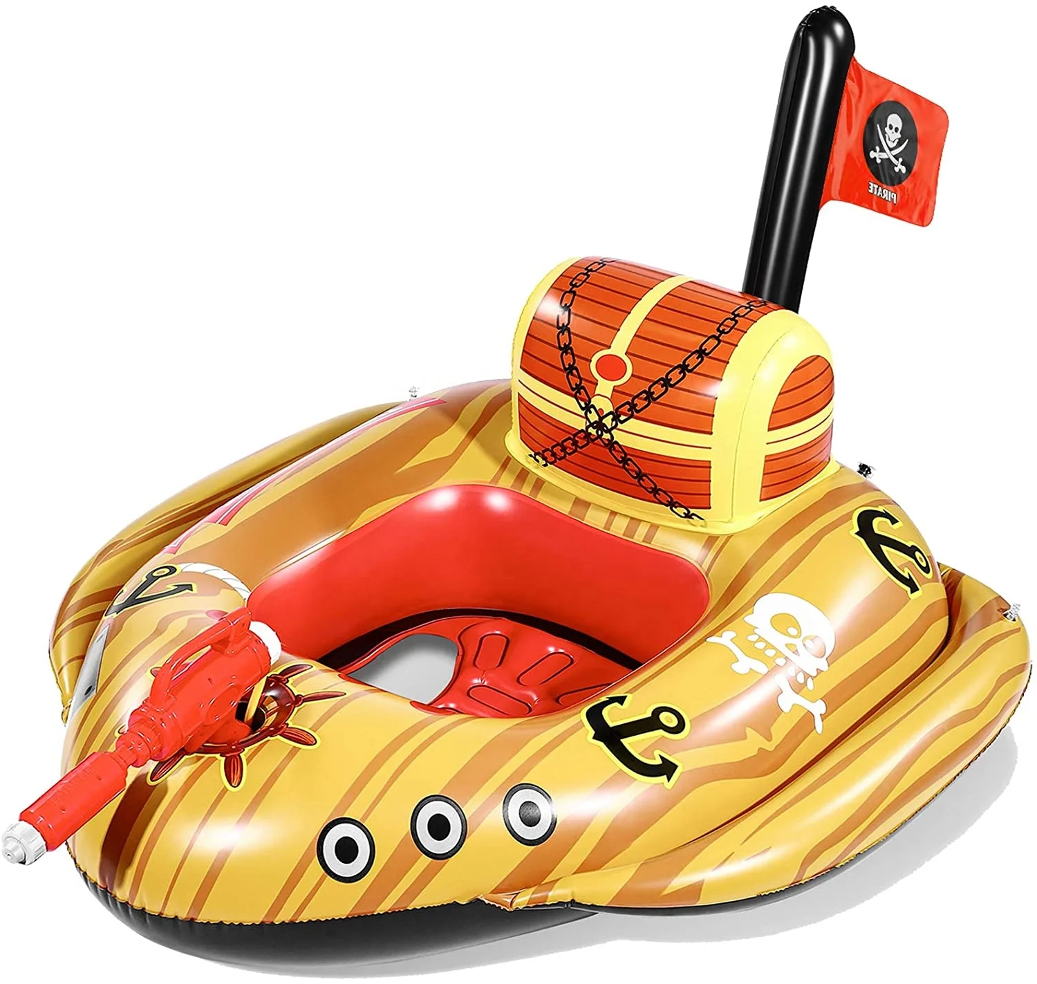 Pirate Ship Pool Float, Pool Floats Kids With Water Gun, Swimming ...