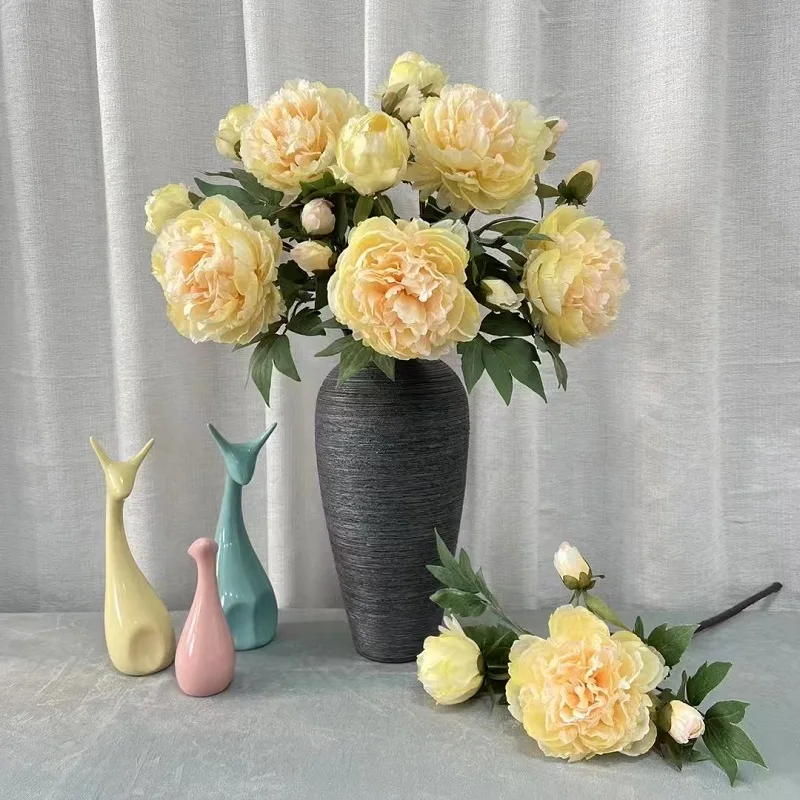Wholesale Bridal Bouquet Artificial Flower Bush Silk Peony Flowers for ...