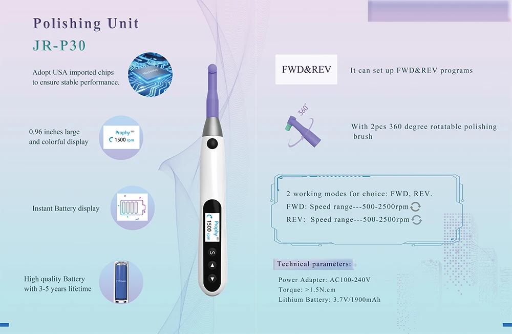 Jerry Medical Dental Electric Prophy Polish Unit With Disposable Prophy ...