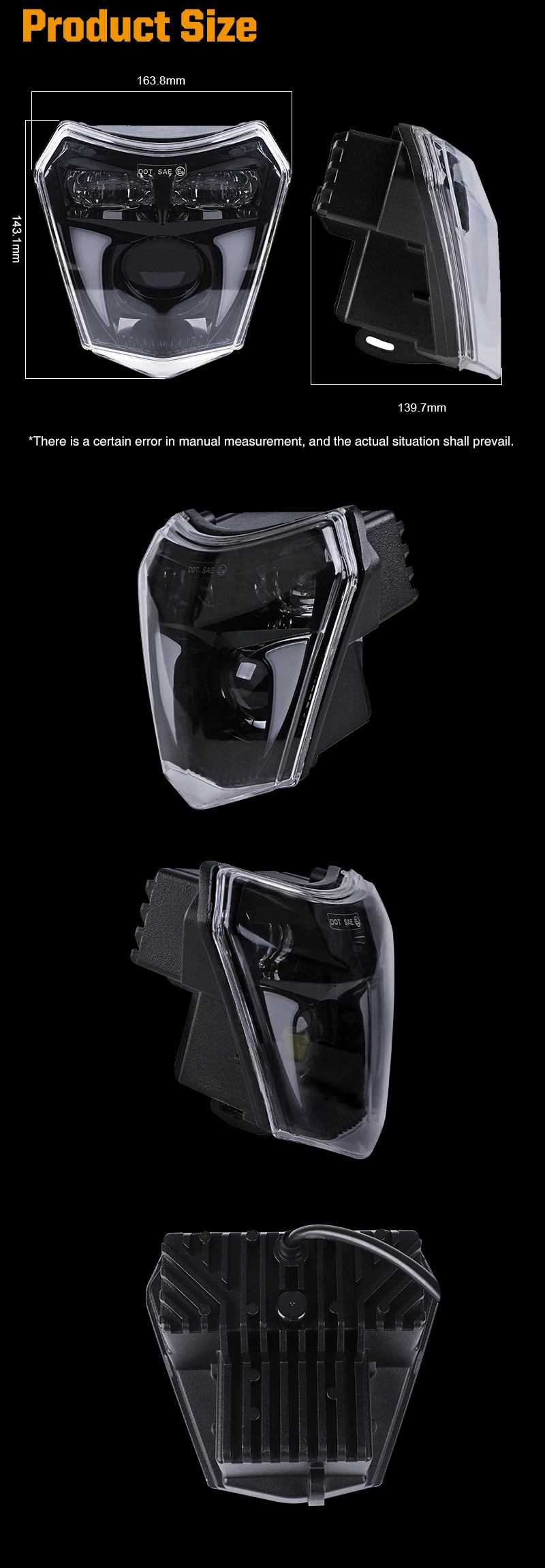 LOYO Headlight Mask Headlamp Assembly for KTM Motorcycles
