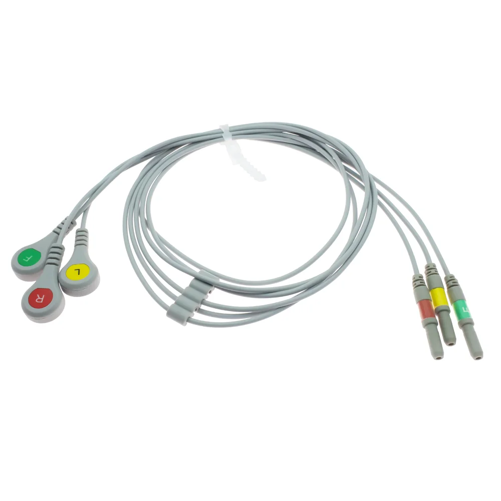 DIN Style AHA OEM Individual ECG 3-Lead EKG Leadwires