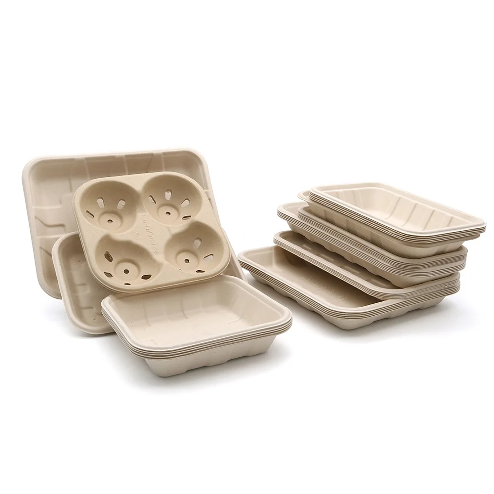 Custom Disposable Biodegradable Sugarcane Bagasse Supermarket Vegetable ...