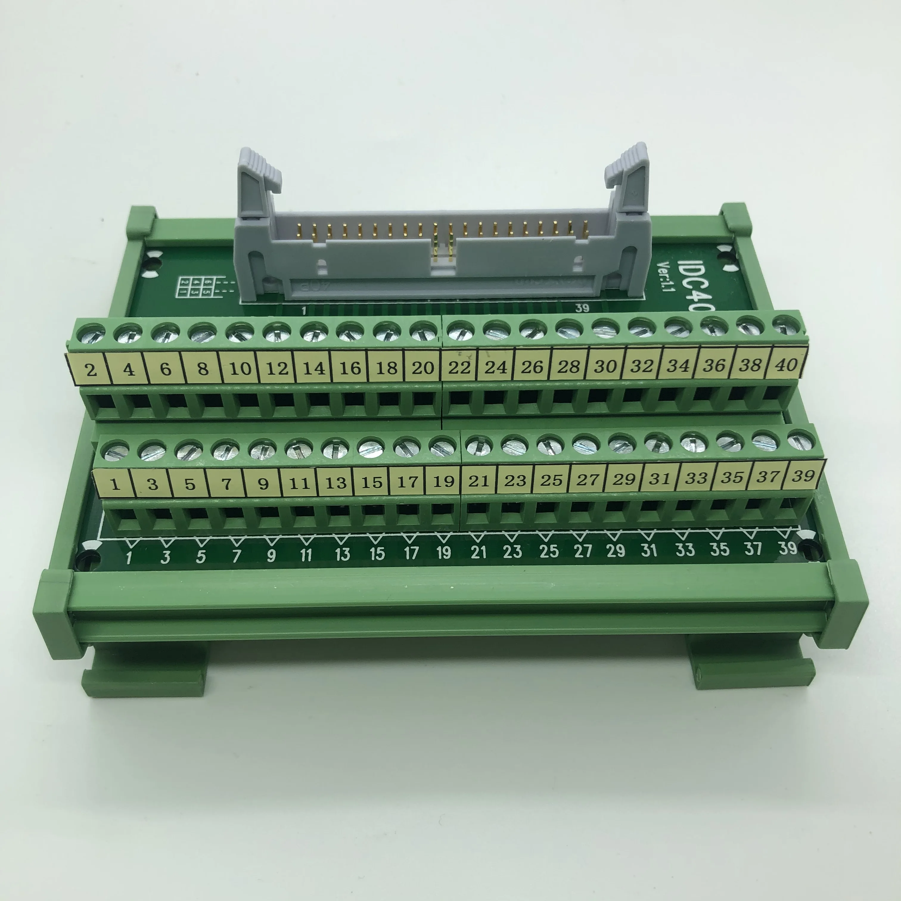 IDC40 DIN Rail Mounted Interface Module - 40P I/O Breakout