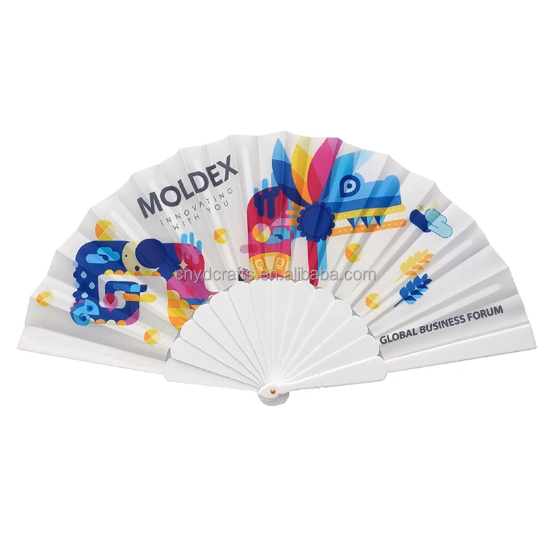 Customized Design Customer Logo Folding Hand Fans Advertising Fan ...