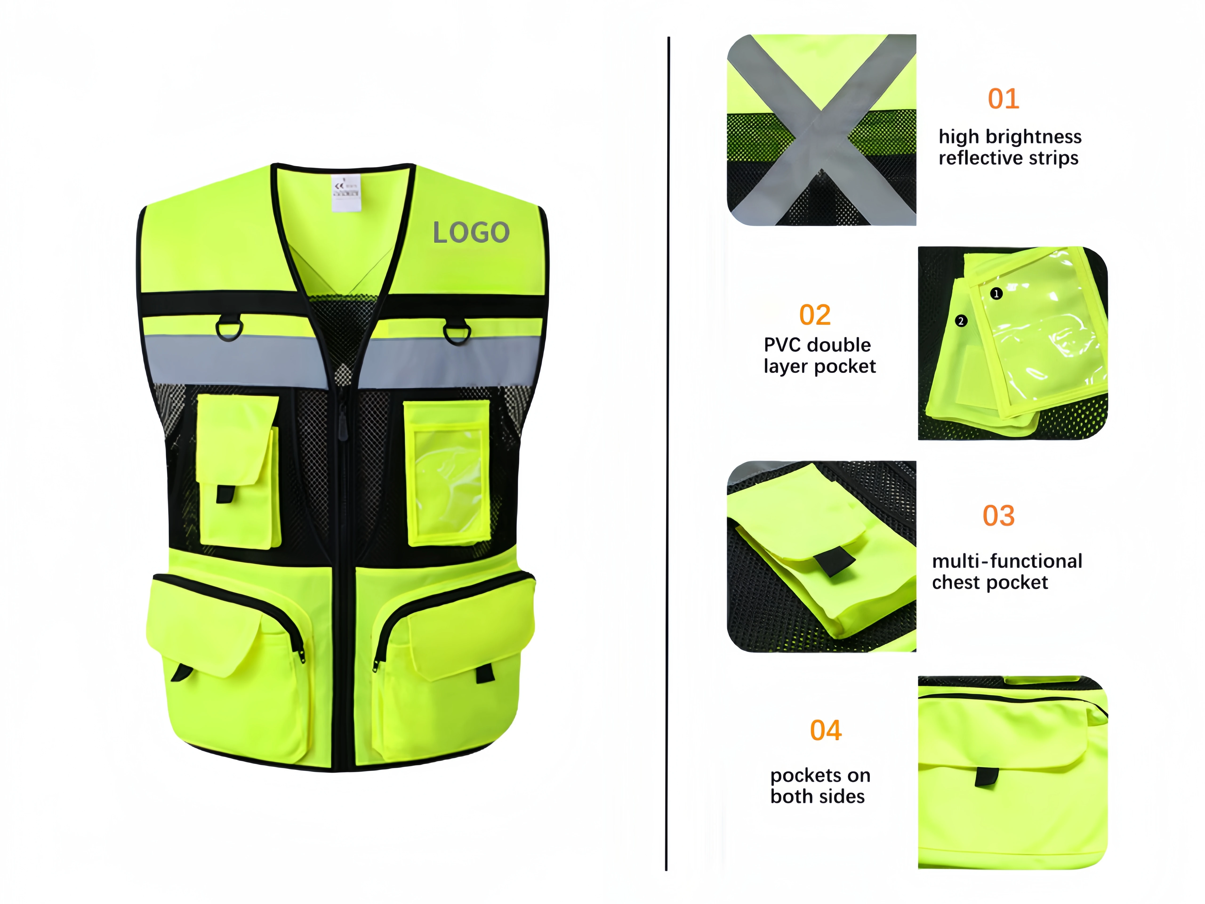 Wholesale Construction Security Vest High Quality Safety Clothing ...