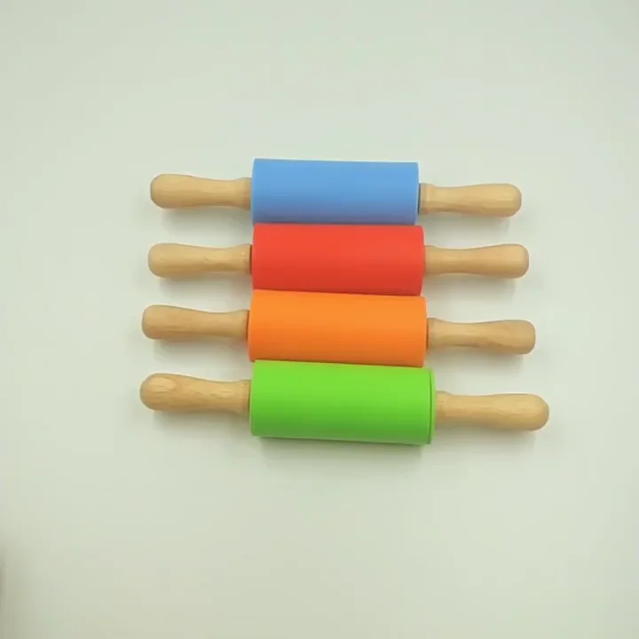 Non Stick Wooden Handle Silicone Rolling Pin Reusable Pastry Dough ... Non Stick Wooden Handle Silicone Rolling Pin Reusable Pastry Dough ...