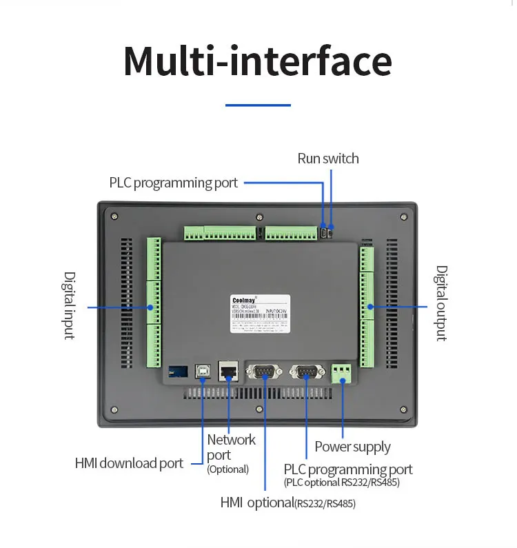 Coolmay HMI PLC Touch Screen - QM3G-100FH Programmable Logic Controller