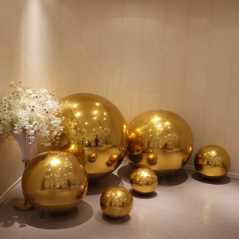 Rainbow Color Mirror Balls Inflatable Mirror Ball Reflective Shinny ...