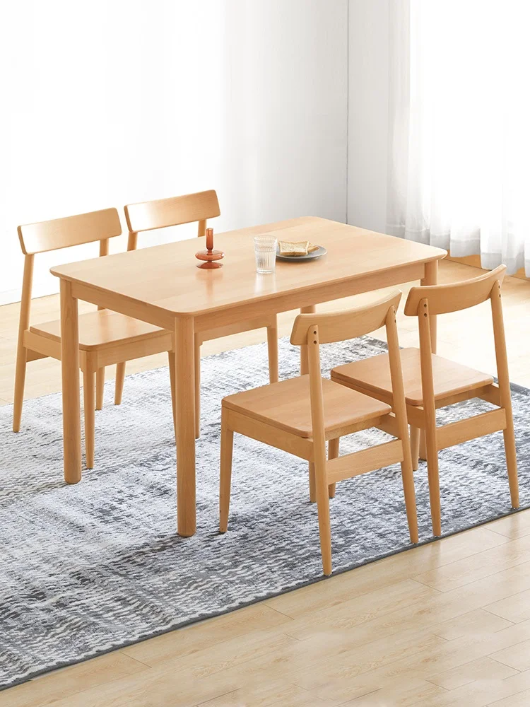 F6111 Simple Modern Nordic Style Solid Beech Wood Dining Room Furniture ...