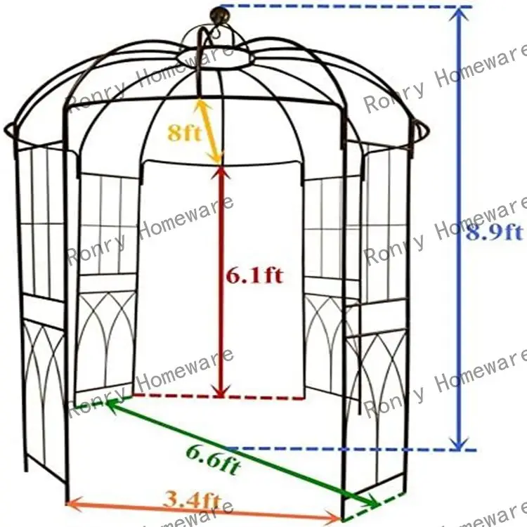 Classic Outdoor Metal Garden Arch Metal Frame Wedding Party Arch Frame ...