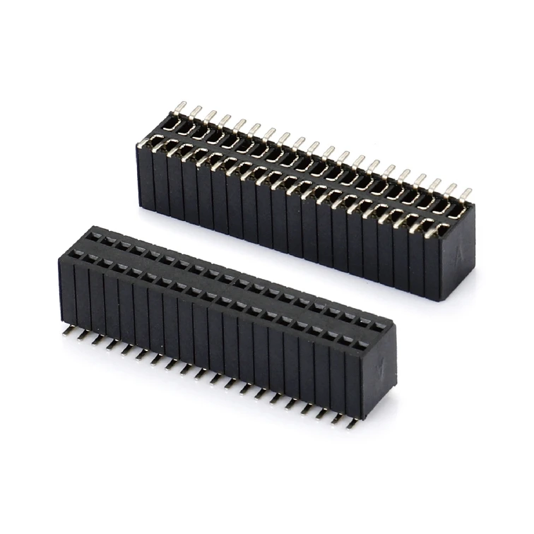 2.54mm Pitch Female Header H8.5 Single Row Right Angle Y Type 2.54mm Header 2 Thru 40P Connector ...