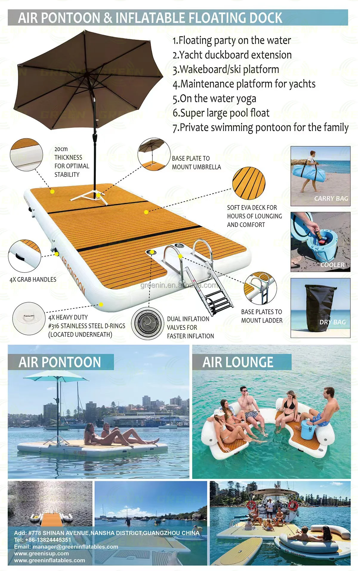 Marine Modular Floating Bridge Pontoon Dock Floating Tent Inflatable ...