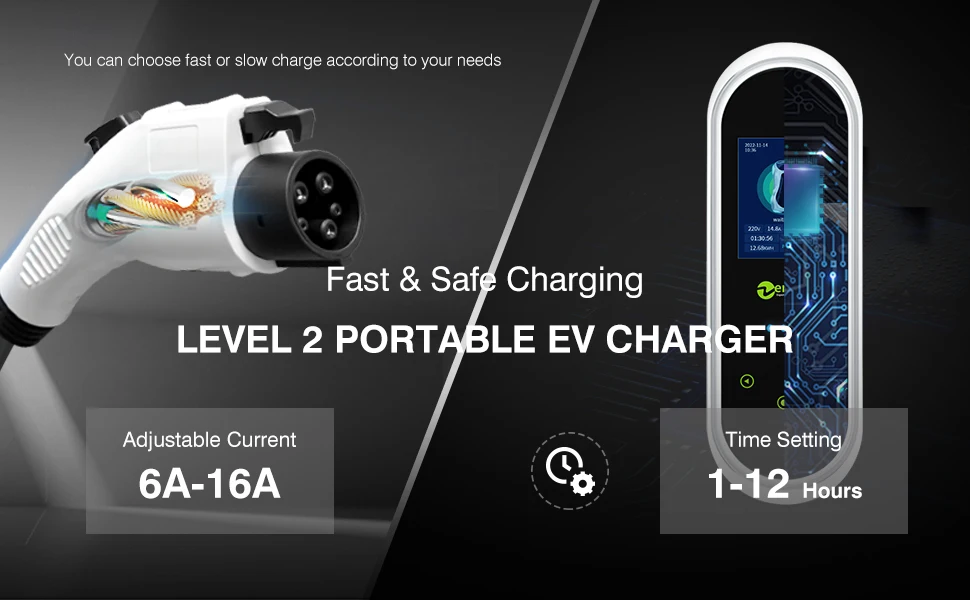 Zencar J1772 Ev Charger 16a 3.6kw Nema 6-20 Model E Pro Level 2 Fast ...