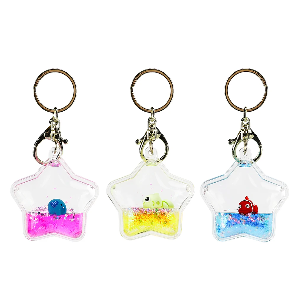 Acrylic Liquid Keychain Set - Cute Marine Life Gifts
