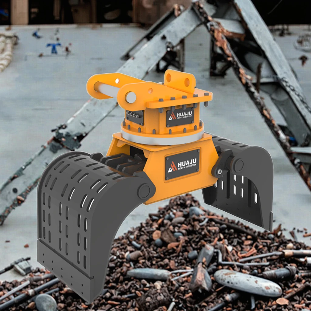 Excavator Attachment Hydraulic Demolition Grapple Gripper Metal Wood ...