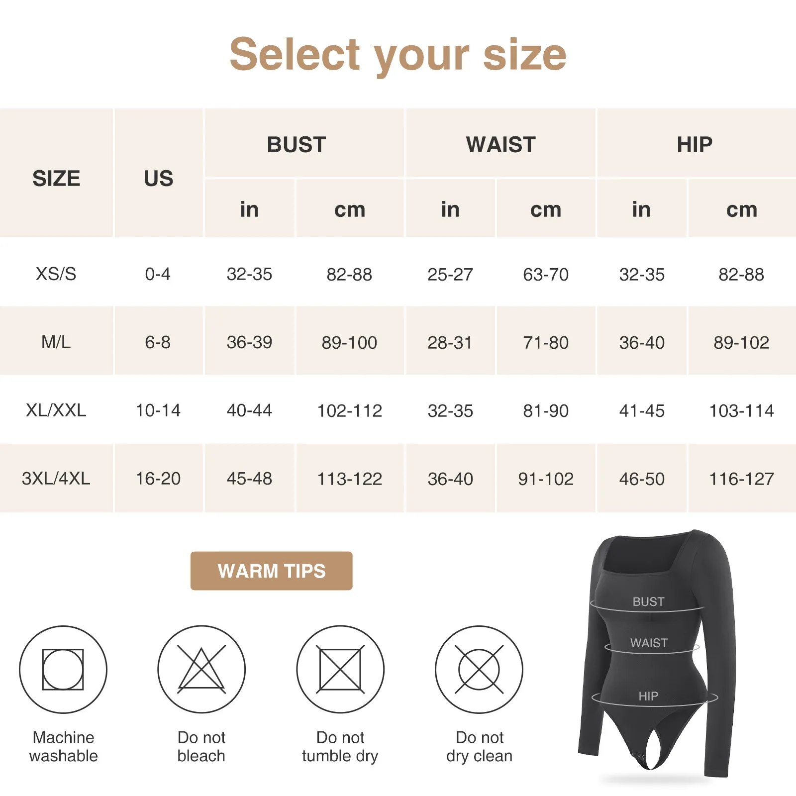 Hexin 2023 New Slimming Seamless Shapewear Body Shaper Square Neck Long Sleeve Thong Bodysuit ...