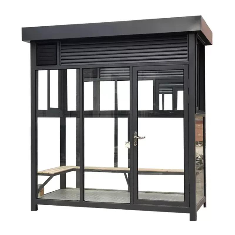Prefab Steel Frame Glass Window Portable Outdoor Smoking Shelters ...