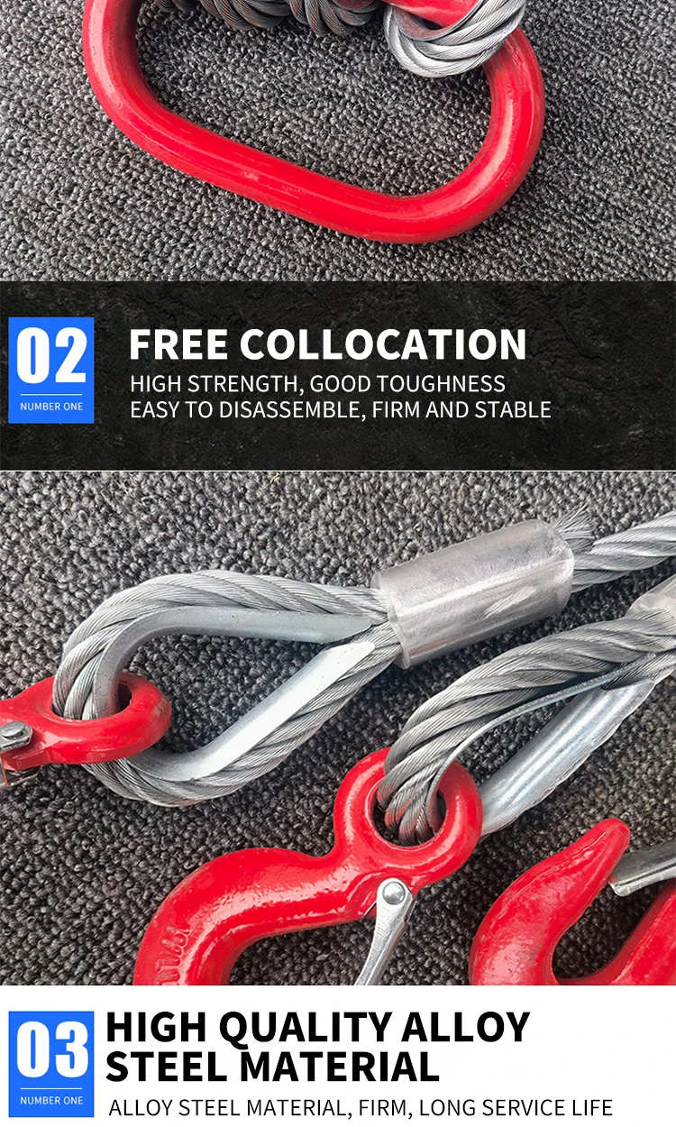 5 Ton Wire Rope Rigging Sling / Four Legs Wire Rope Lifting Sling For Plant Handling - Buy ...