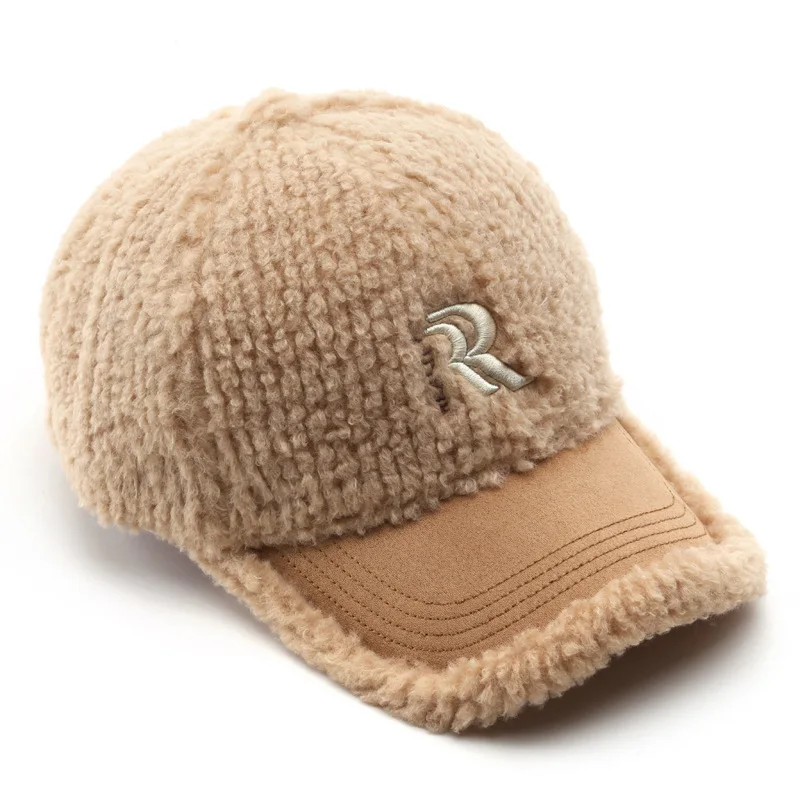 Winter Faux Lamb Wool Fur Baseball Cap Warm Sporty Hats Custom ...