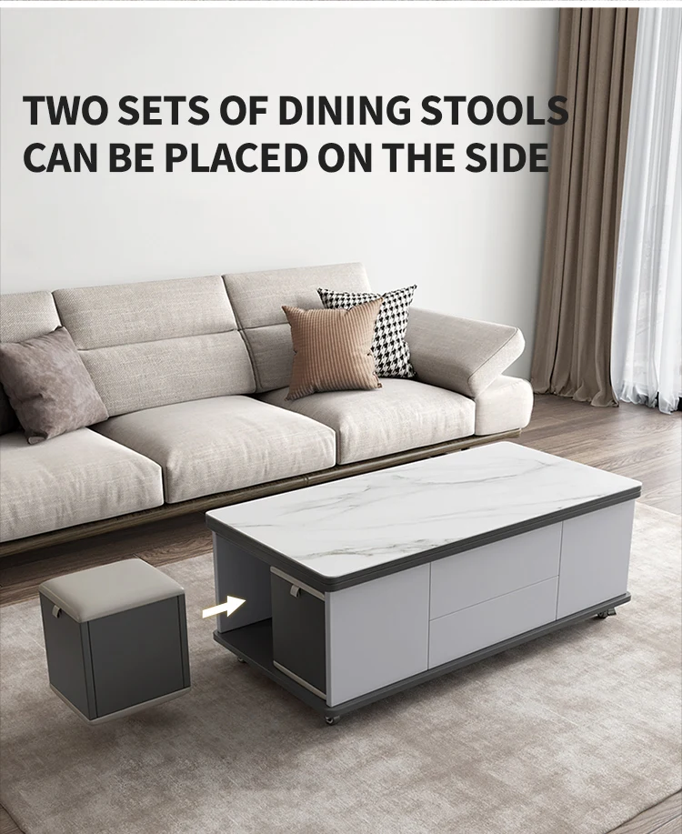 Rectangle Smart Lift Extendable Multifunction Coffee Table For Living ...