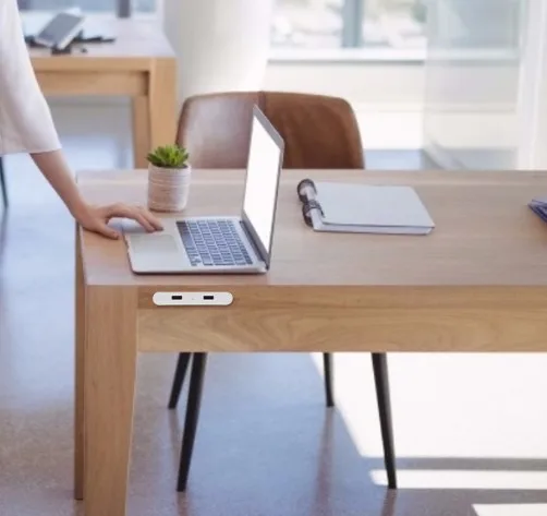 Rectangular Charger - Dual USB Block for Desk Convenience