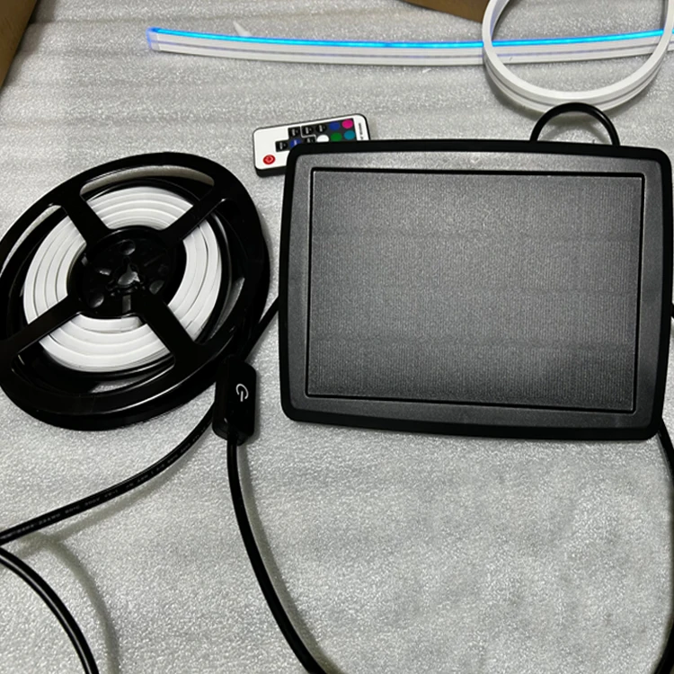 Custom Solar Cob Led Strip Dimmable Waterproof Garden Solar Powered RGB ...