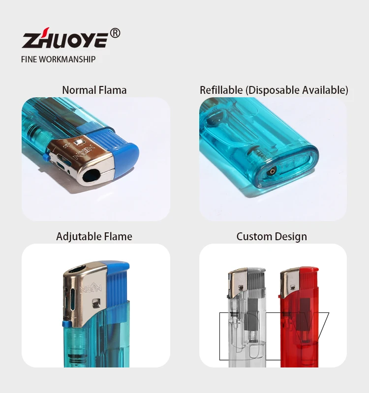 New Plastic Bulk Electronic Gas Lighter Creative Refillable Electronic ...