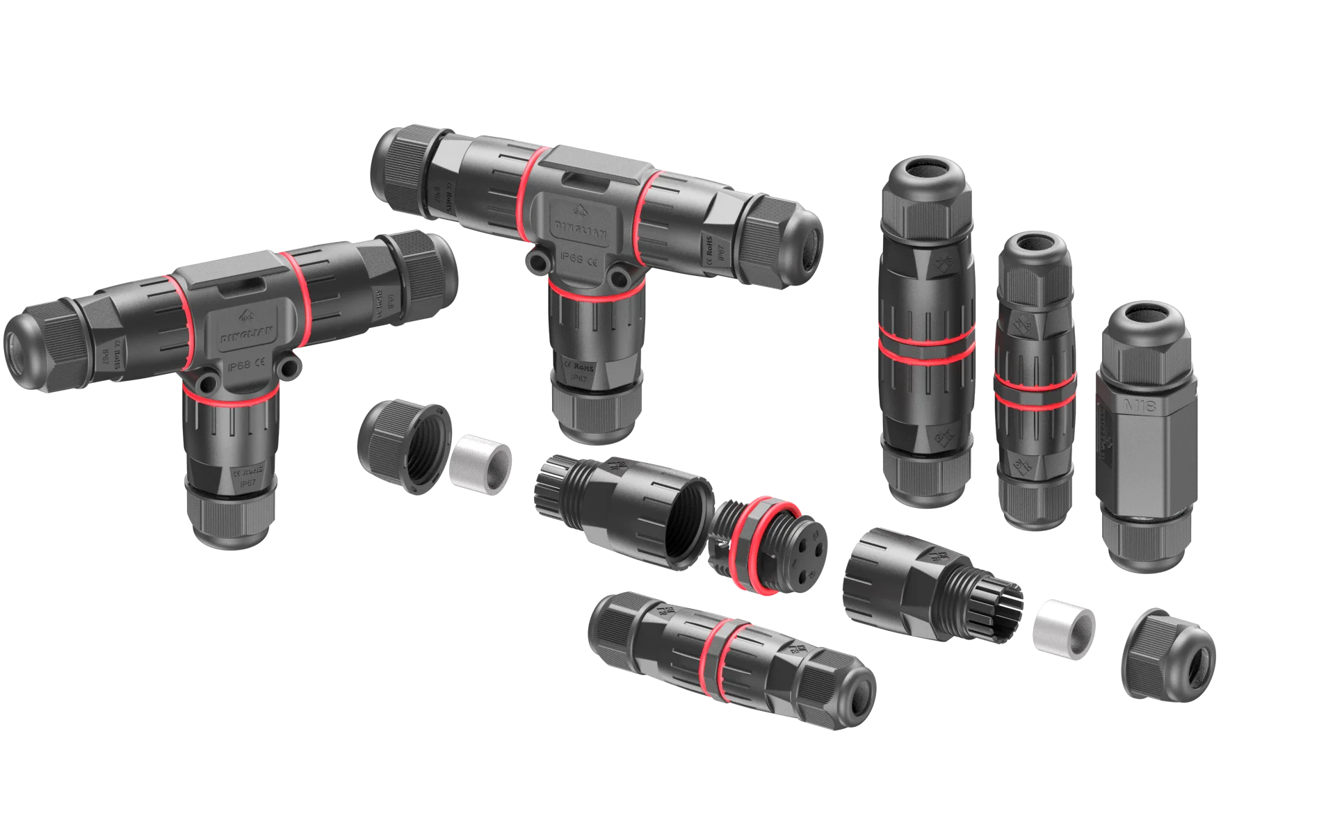 Ip68 Waterproof Connector T Shape 2 3 Pin Waterproof Connector Led ...