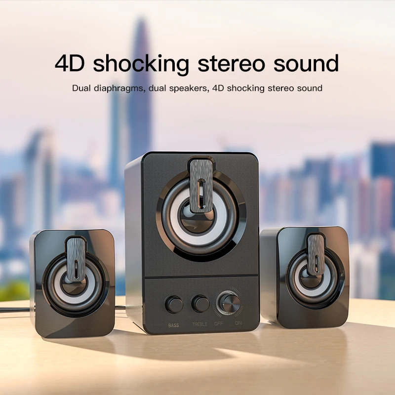 Mini Sound System 2.1 Subwoofer Speaker for PC & Portable Use