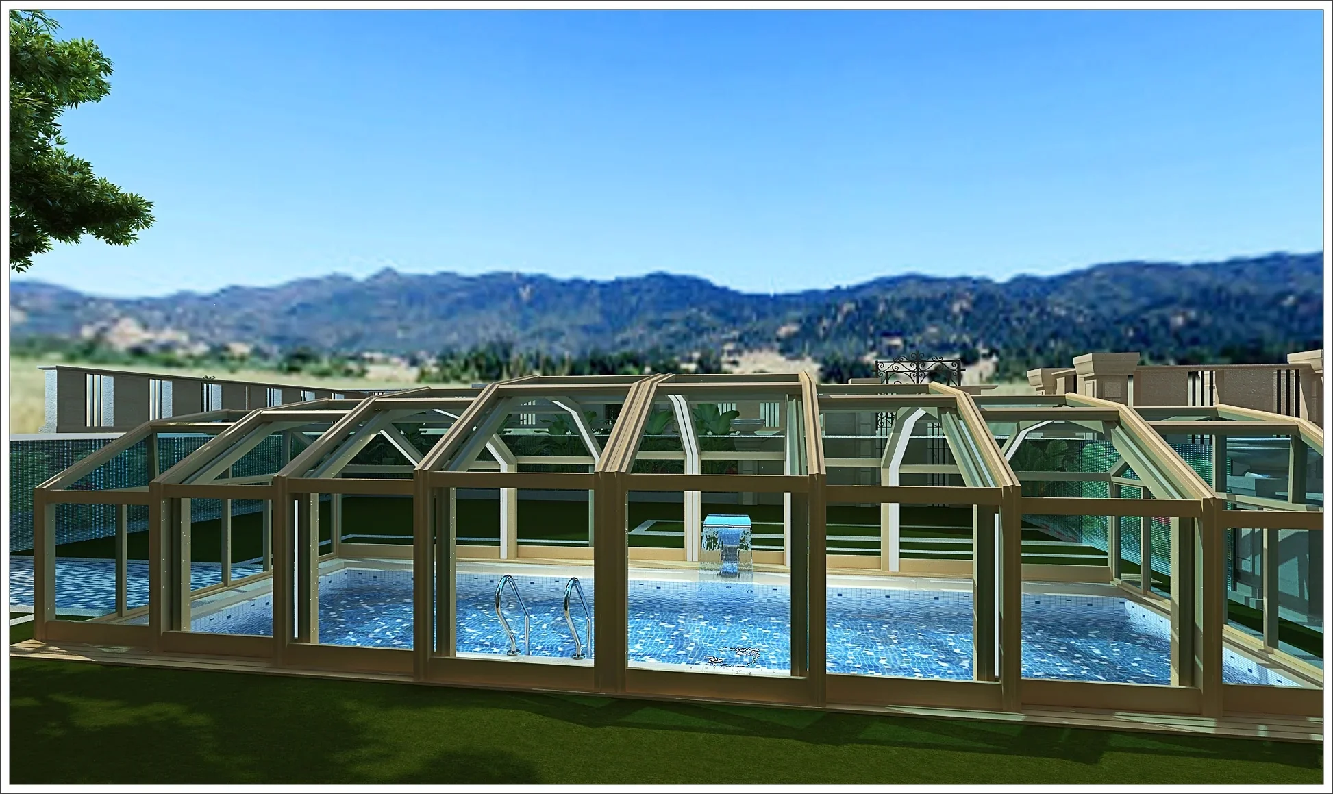 Sliding Roof Pool Enclosure Motorized Outdoor Retractable Sunroom ...