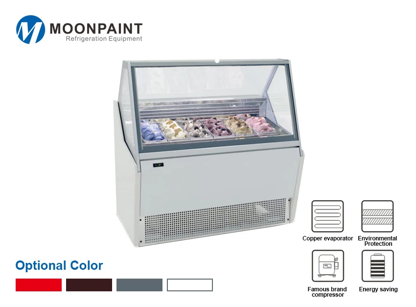 Popsicle Display Freezer Curved Ice Cream Freezer Supermarket Chest ...