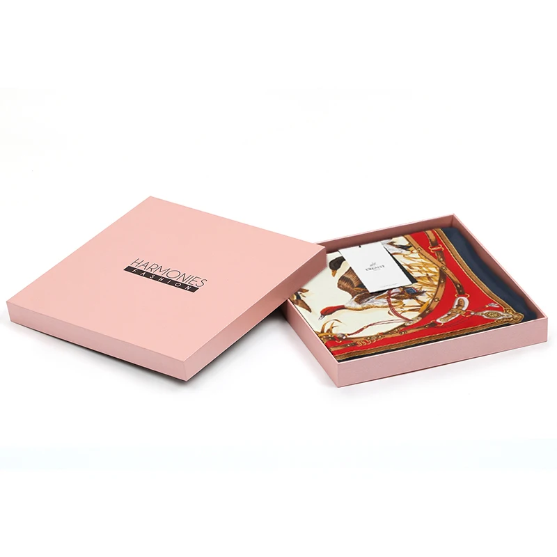 Custom Luxury Cardboard Lid and Base for Silk Scarf Box