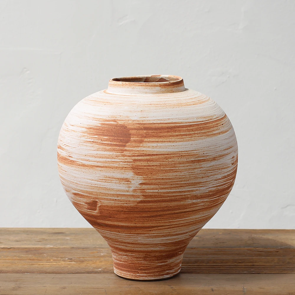 Modern Retro Rustic Stoneware Ceramic Vase Farmhouse Decor Tabletop ...