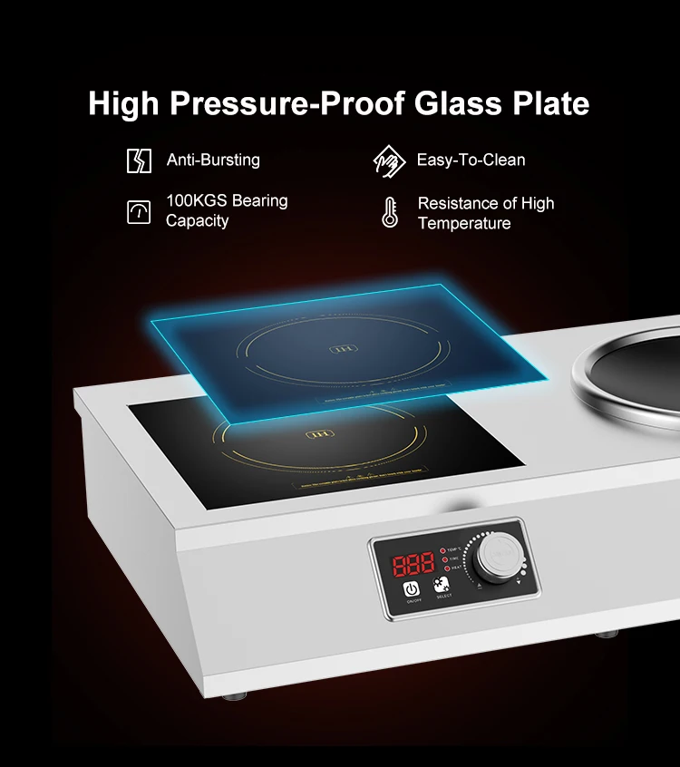 Double Burner Stainless Steel Kitchen Induction Counter Top Cooktop ...