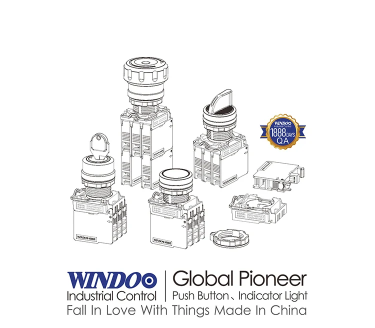 WINDOO 22mm 25A High-Power LED Illuminated Push Button Switch