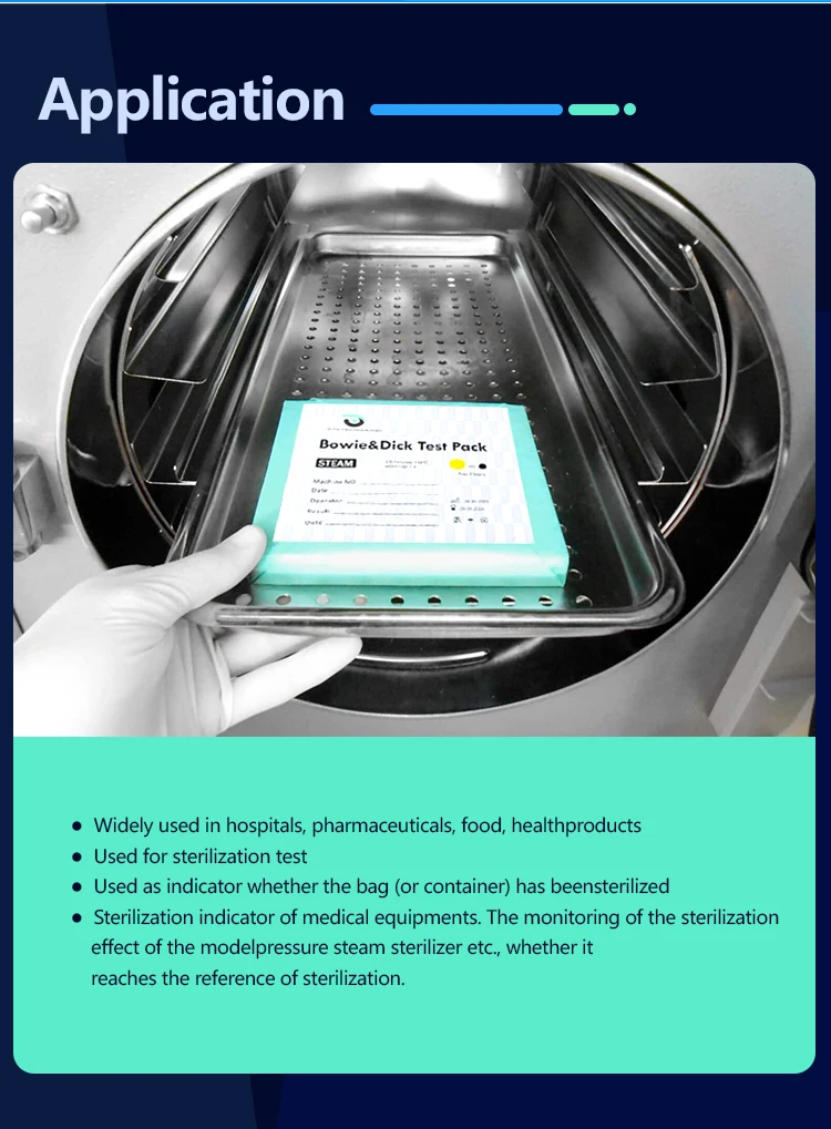 High Quality Autoclave Sterilizer Disposable Bowie Dick Test Pack for ...