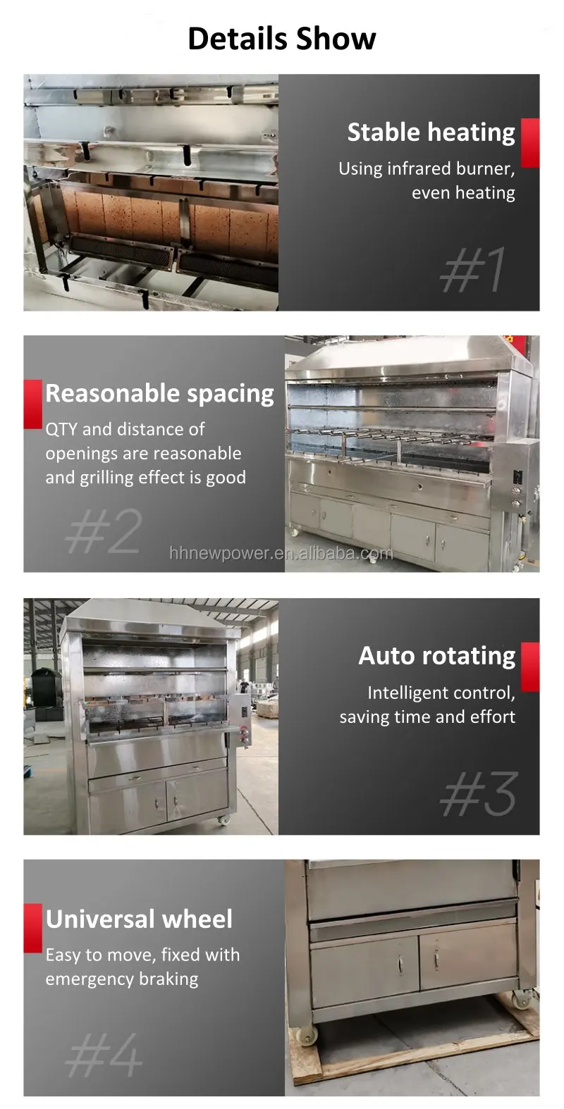 Fully Automatic Commercial Barrel Charcoal BBQ Machine