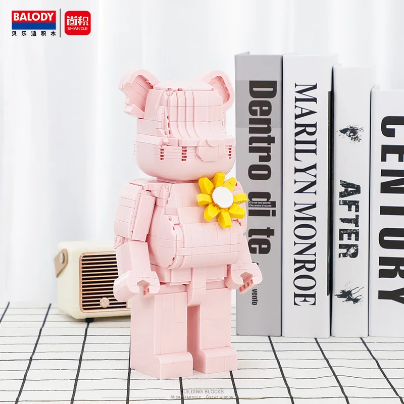 Xr Balody 3D Model Flower Heart Bear Series Blocks Mini Bricks Bear ...
