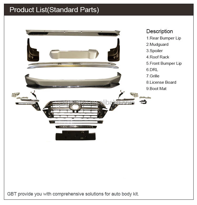 GBT Factory LC200 Facelift Body Kit Front Bumper Grille Upgrade ...