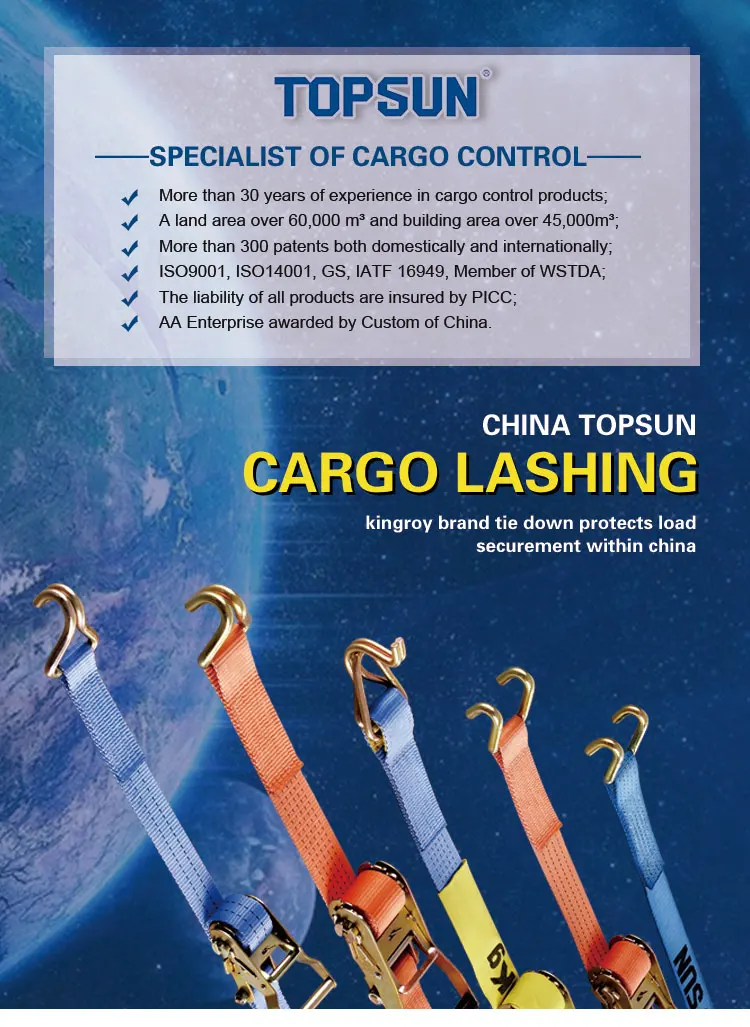 KINGROY Safety Loading Polyester Quick Loader Tie Down Straps with Zinc ...