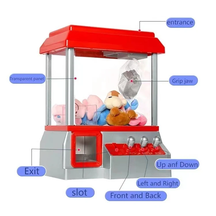 Plastic Music Flashing Lights Candy Catch Machine Mini Toy Grabber Claw ...